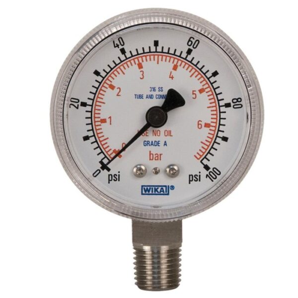 WIKA Bourdon Tube Pressure Gauge, Stainless Steel (130.15) – ASYA TRAFO