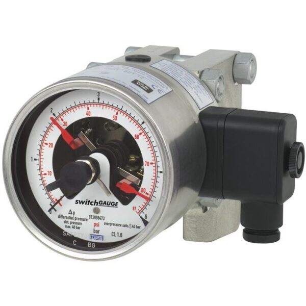 WIKA Differential Pressure Gauge with Switch Contacts (DPGS43HP.100 ...